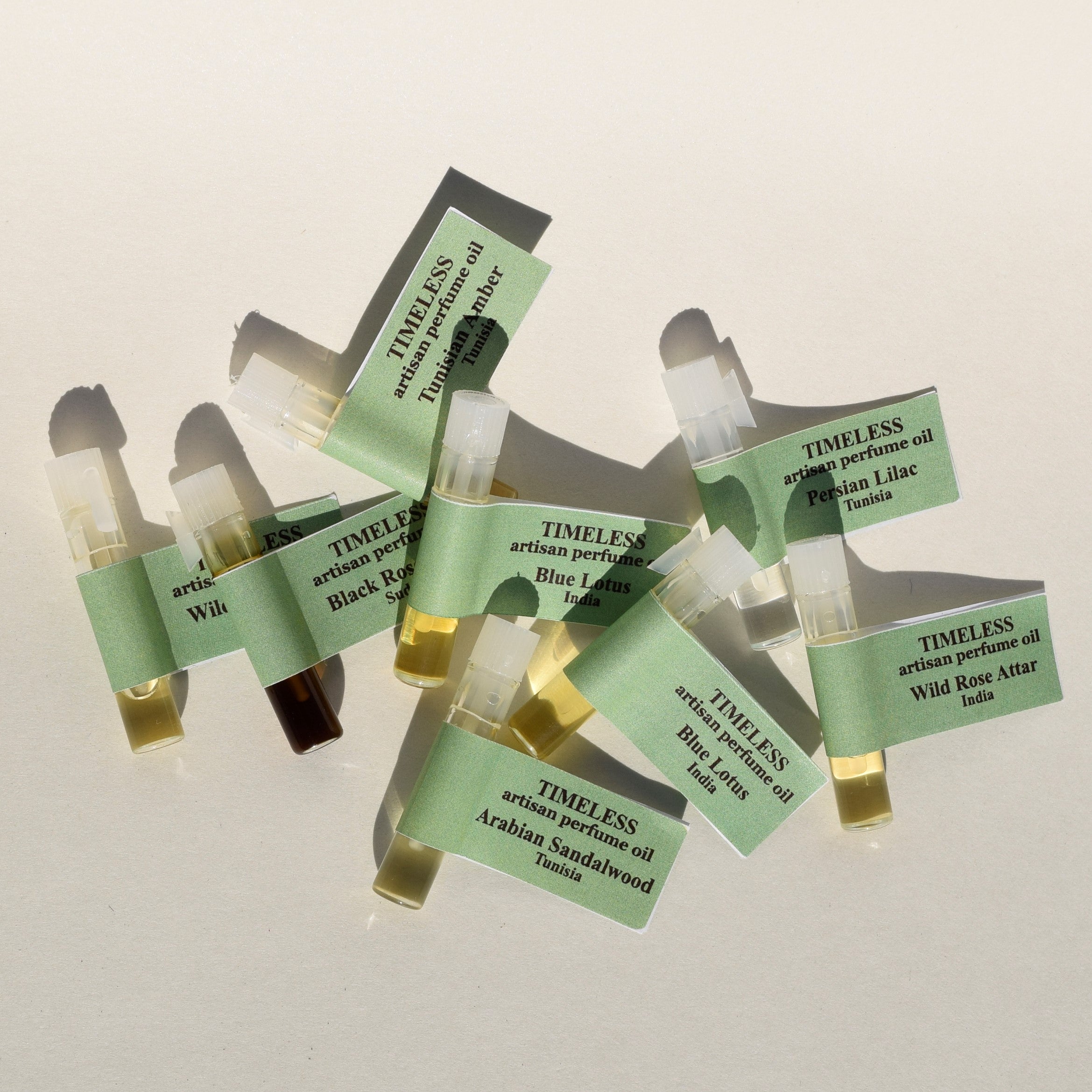 TIMELESS Natural Attar and Perfume Oil Samples - plant based, alcohol ...